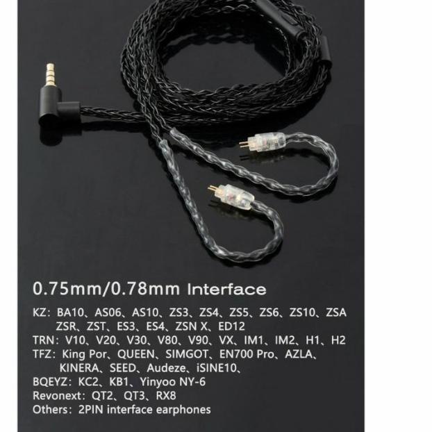 Jual JCALLY JC08S With Mic KABEL UPGRADE for KZ ZSN Pro X KZ DQ6 KZ EDX Pro - Pin B /Dual Pin ...