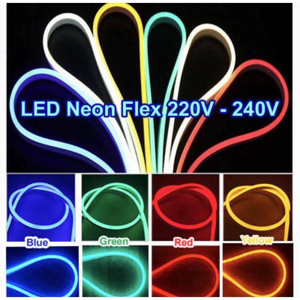 Jual PAKET LAMPU LED NEON FLEX 220V 1M 2M 3M 4M 5M FLEXIBLE STRIP ...