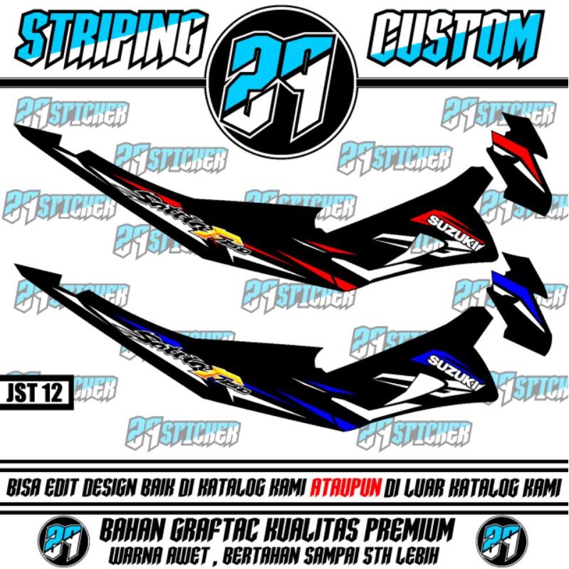 Jual (SUDAH DIPOTONG) STRIPING CUSTOM SATRIA FU TYPE S VARIASI SUKA ...