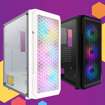 Jual PC Case Casing Cube Gaming Nava Free 3 Fan RGB ATX Gaming Case PC ...