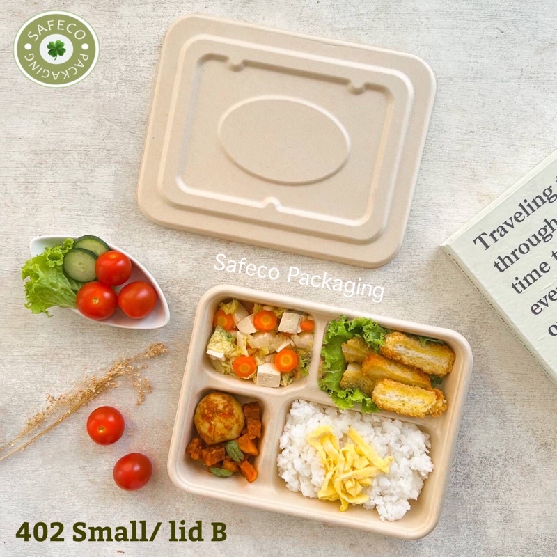 Jual Bagasse Safeco Bento Lunch Box Dus Box Catering Katering 3 4 Sekat Small Kotak Tempat Makan ...