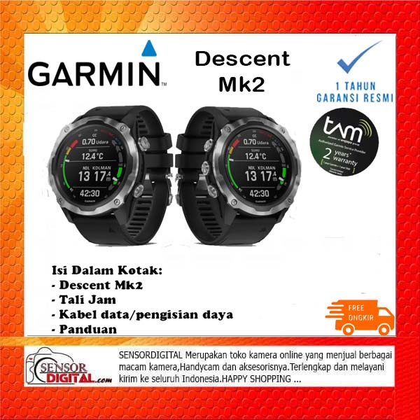 Jual Garmin Descent Mk2-Stainless Steel with Black Band - Garansi Resmi ...