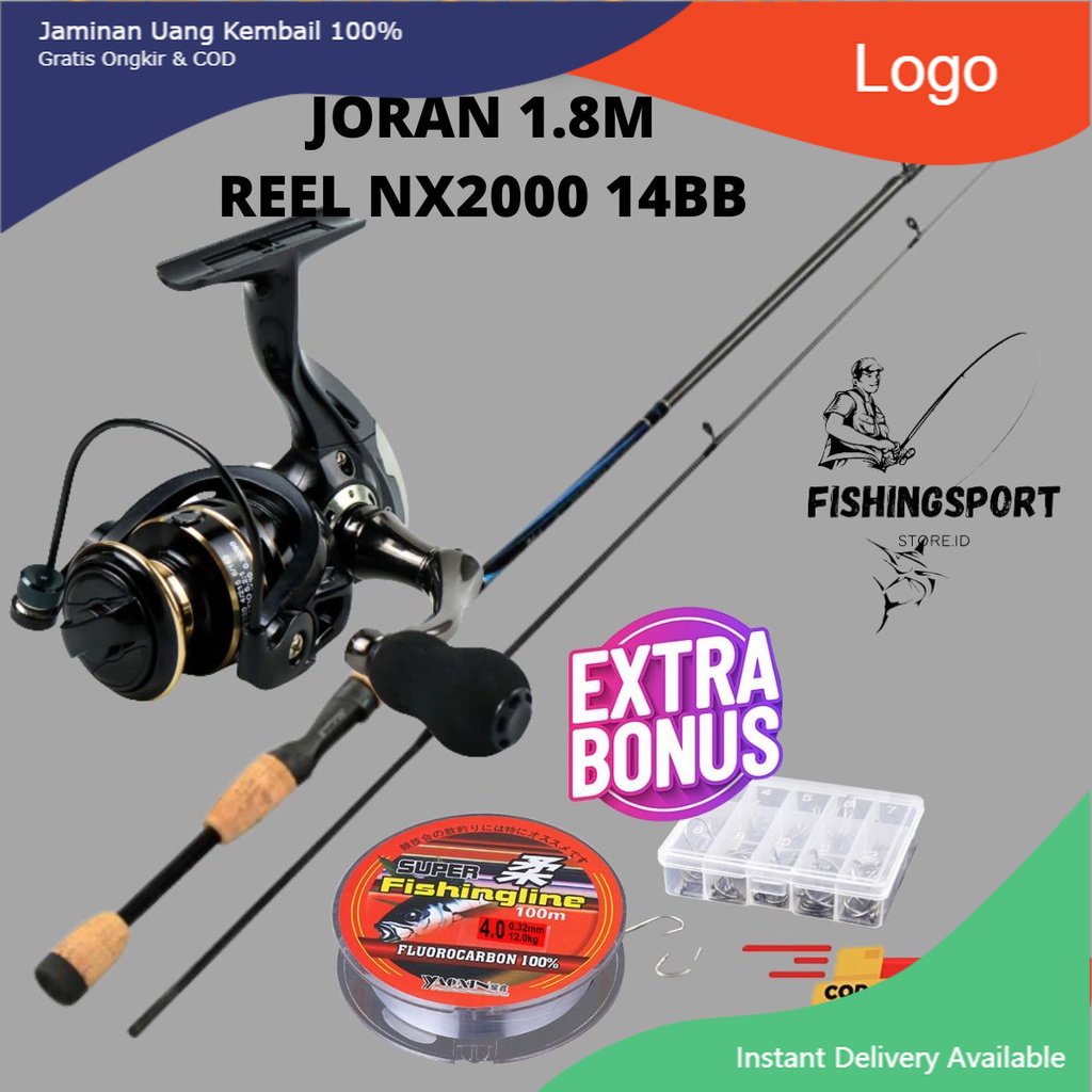 Jual Set Peralatan Pancing Joran 1.8m Ul Spinning Rod Eva Handle Reel ...