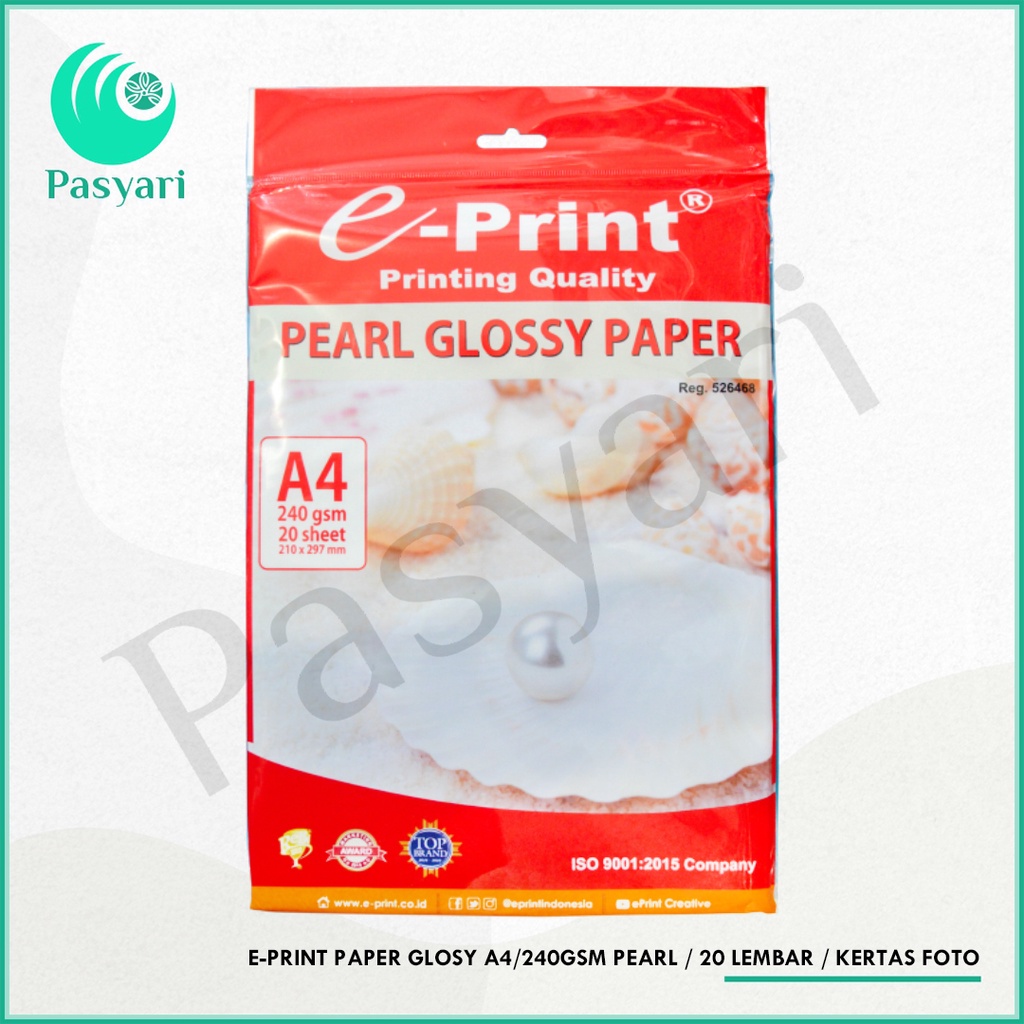 Jual E-Print Paper Glosy A4/240gsm Pearl / 20 Lembar / Kertas Foto ...