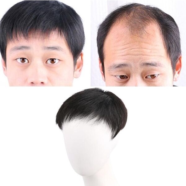 Jual Wig rambut manusia Pria, 100% Wig rambut manusia asli, hitam ...