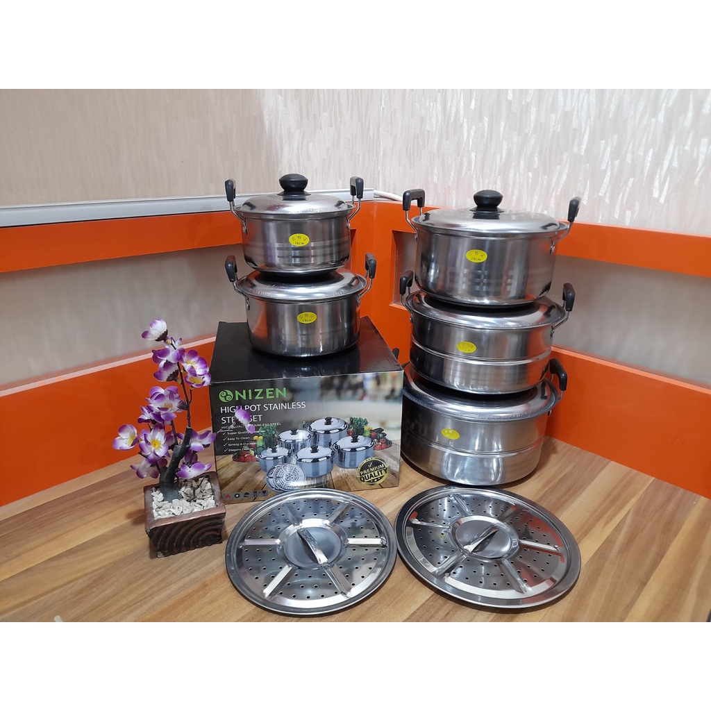 Jual PANCI SET STOCKPOT STEAMER FULL STAINLESS (NIZEN) / (SUBRON ...