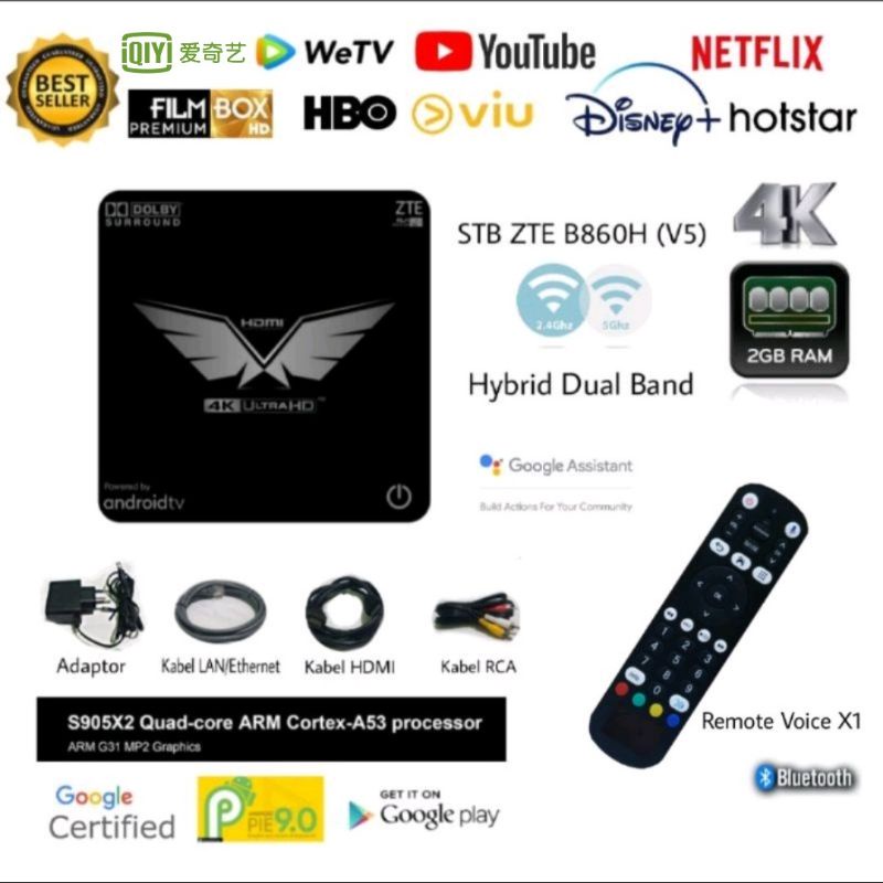 Jual ANDROID TV BOX V5 ( ZTE B860H ) SIAP PAKAI TERLARIS!! ( OPEN ALL CHANNEL TV ) | Shopee ...