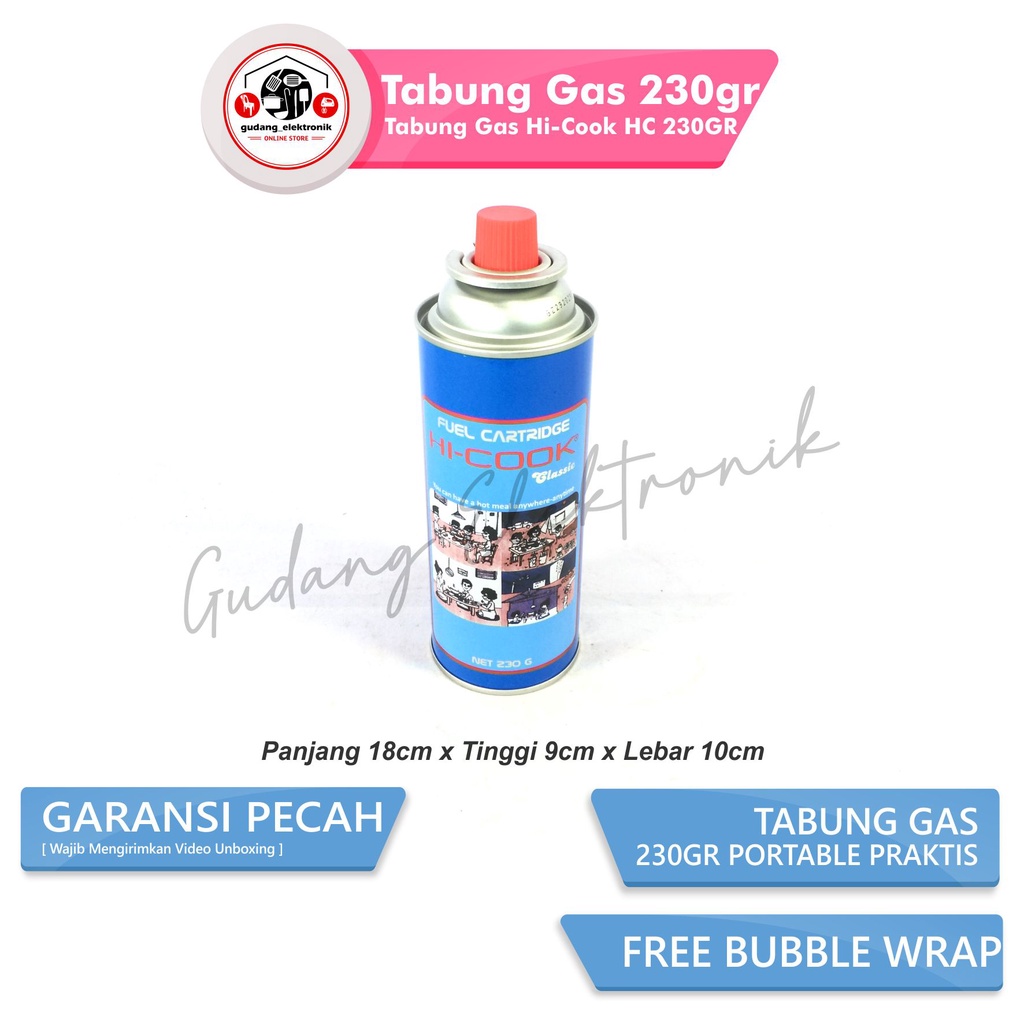 Jual Tabung Gas Mini Hi-Cook Gas Kompor Portable Hicook Original 230gr ...