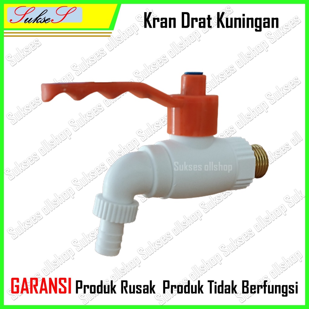 Jual Kran Air PVC Jumbo Drat Kuningan 1/2 / Keran Kran Air Tembok Taman ...