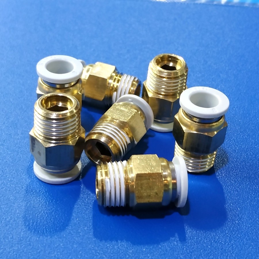 Jual PC 10 x 1/8" Fitting Tube Pu Nepel Conector Angin STNC / Fitting ...