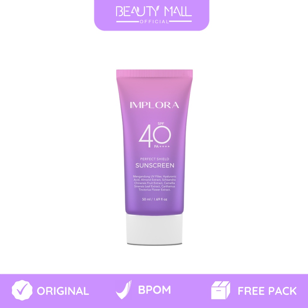 Jual IMPLORA Perfect Shield Sunscreen SPF40 PA++++ 50ml | Shopee Indonesia