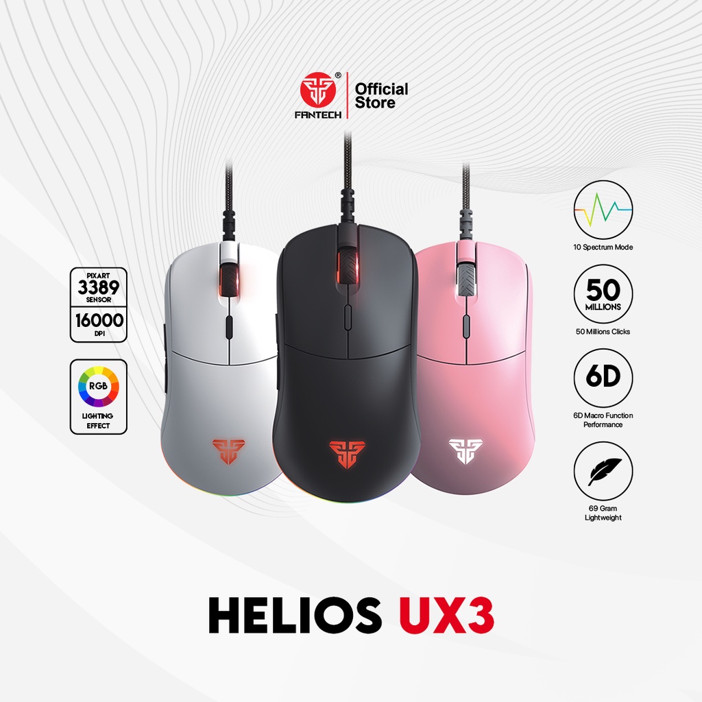 Jual Fantech HELIOS UX3 Mouse Gaming RGB Pixart 3389 | Shopee Indonesia