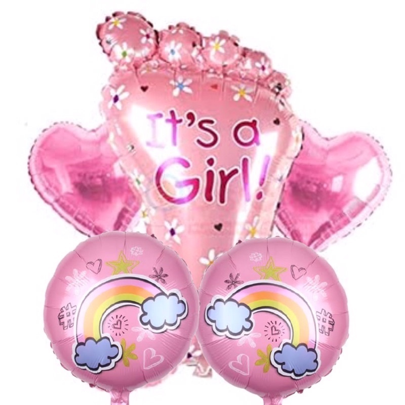 Jual Paket Set balon baby isi 5 / girl boy / botol / stroler/ kaki ...