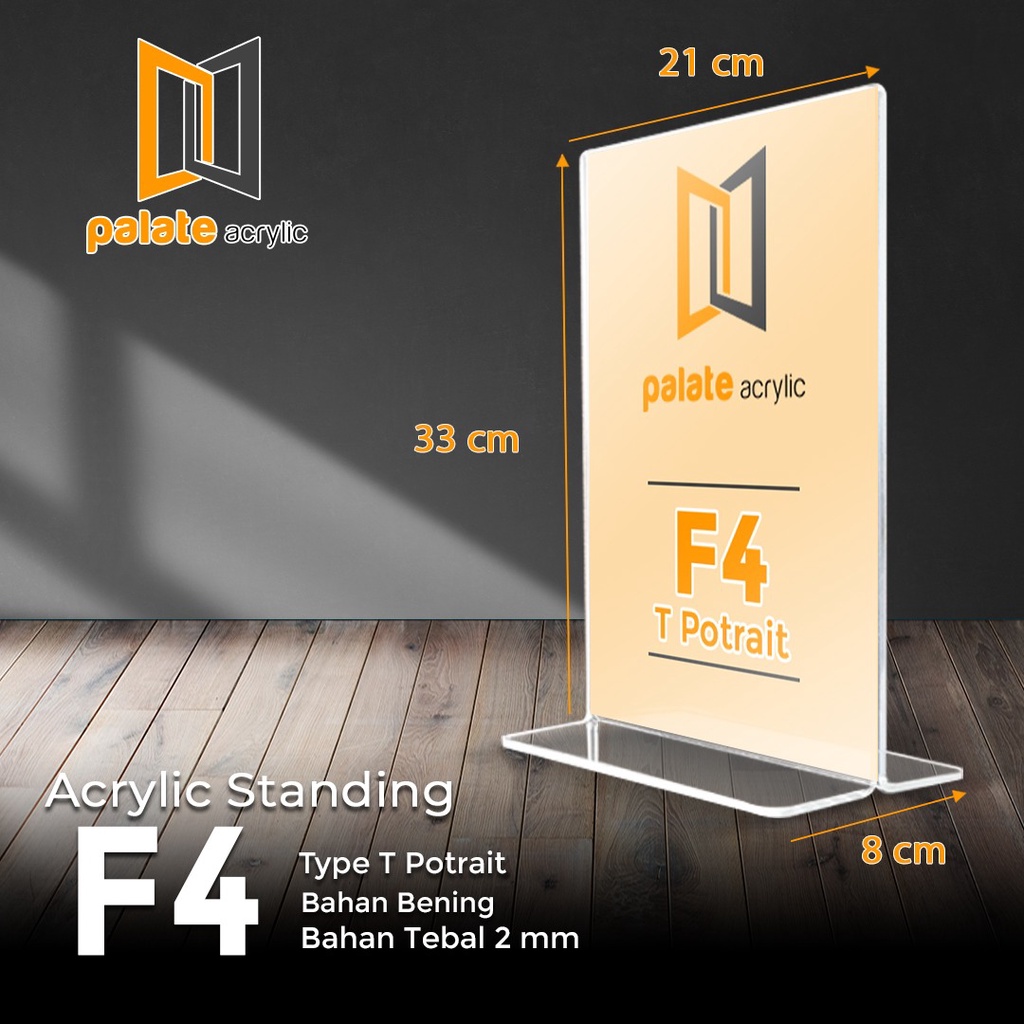 Jual Akrilik Tent Holder F4 T Portrait 2mm Standard Shopee Indonesia
