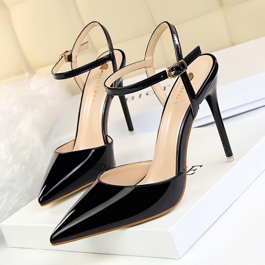 Jual [LUCY] Black 34-40 [11cm] [22] Heels Tali- Woman Heels BIG TREE ...