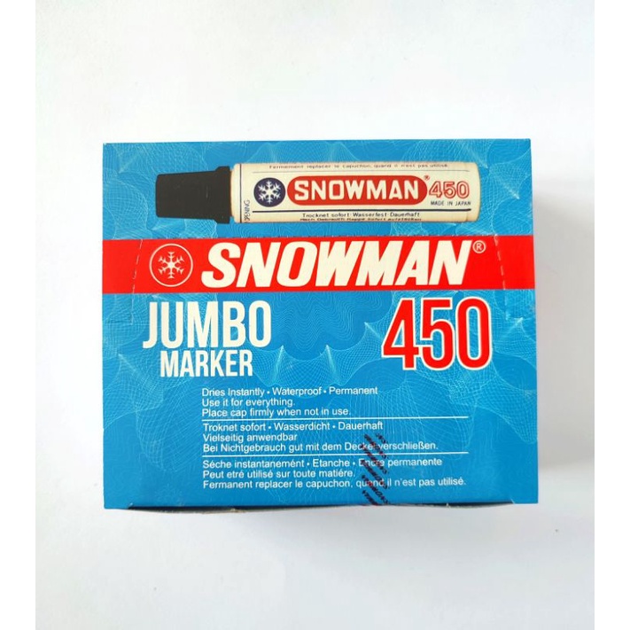 Jual Spidol Permanent Snowman JUMBO Marker 450 BLACK | Shopee Indonesia