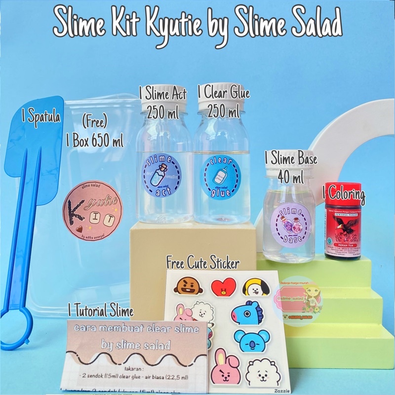 Jual Slime Kit Kyutie | Paket Slime Lengkap Kyutie | Slime Salad ...