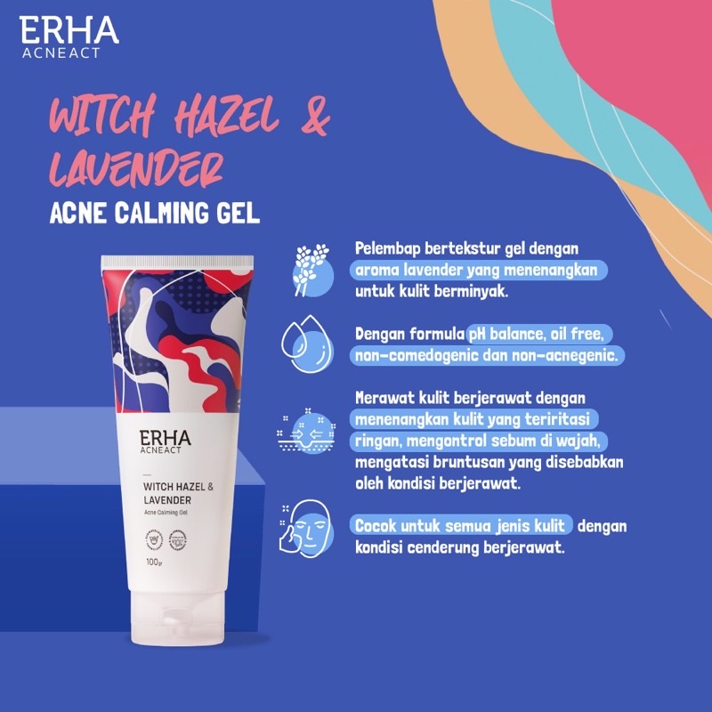 Jual ERHA Acneact Witch Hazel & Lavender Acne Calming Gel 100g | Shopee ...