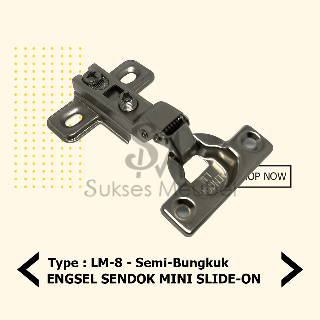 Jual LM - 8 SEMI BUNGKUK ENGSEL SENDOK MINI LENAGA BY HUBEN SLIDE-ON ...