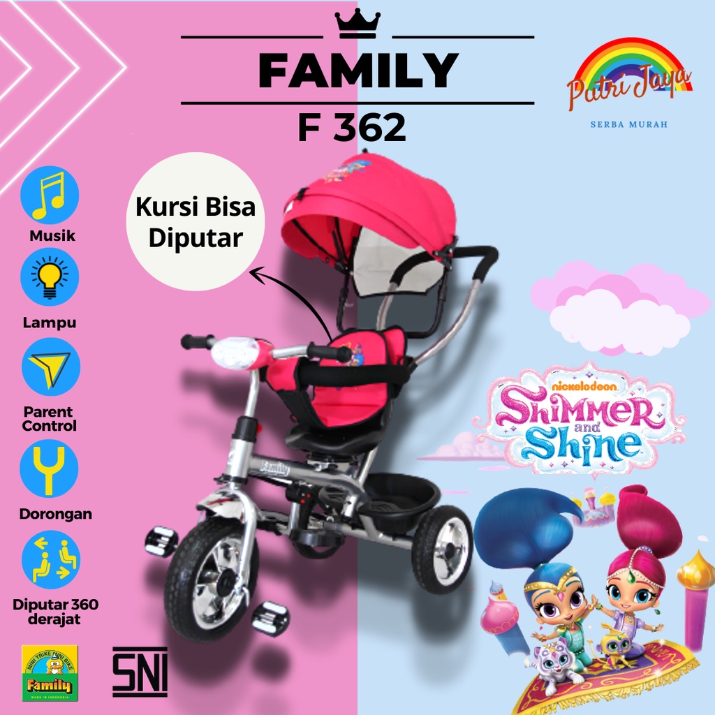 Jual Sepeda Anak Roda Tiga 3 Stroller Bayi Family F-362 Prego | Shopee ...