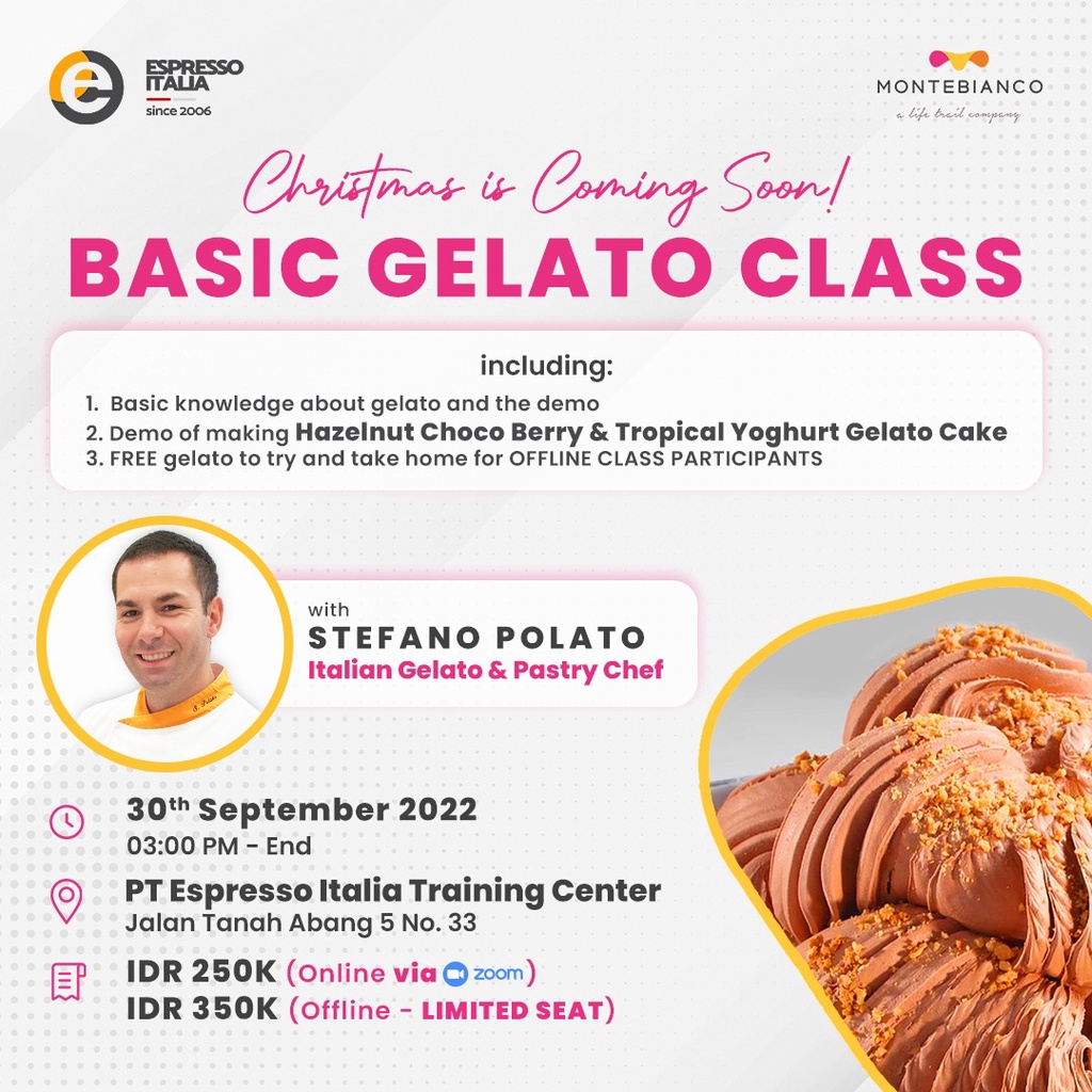 Jual Basic Gelato Class with Stefano Polato (Italian Gelato & Pastry ...