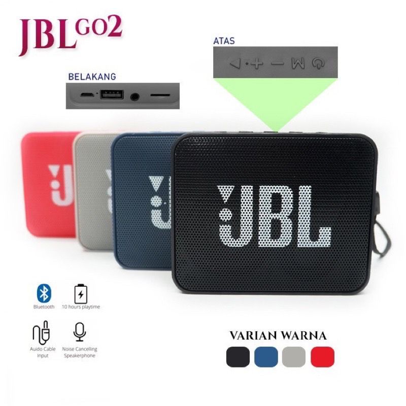 Jual Speaker Bluetooth Jbl Go 2 Wireless Portable Waterproof | Shopee Indonesia