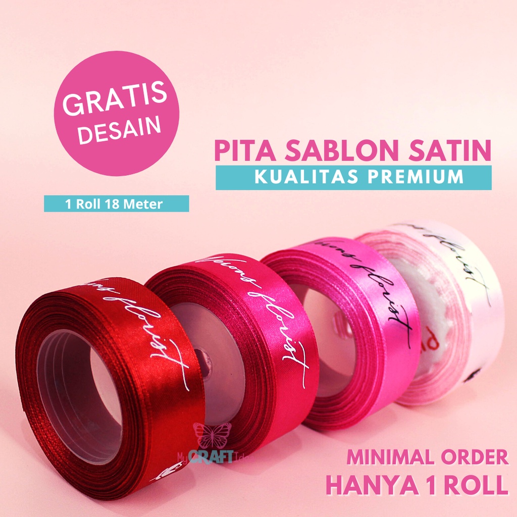 Jual Pita Sablon CUSTOM | MIN. ORDER 1 ROLL | Gratis Desain | Pita ...