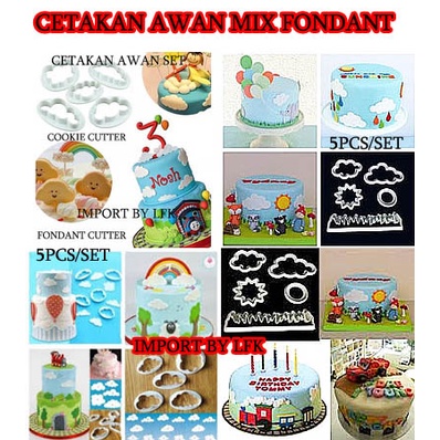 Jual IMPORT PREMIUM CK CETAKAN RUMPUT AWAN MATAHARI 5PCS FONDANT CAKE ...
