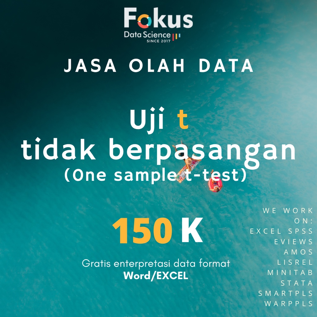 Jual Olah data Penelitian Uji t Tidak Berpasangan ( One sample t-Test ...