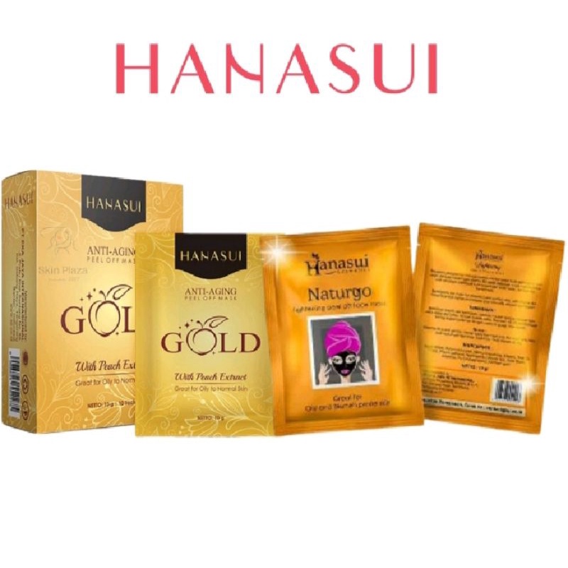 Jual Hanasui Naturgo Black | Gold Masker Lumpur Perbox isi 10 Sachet ...