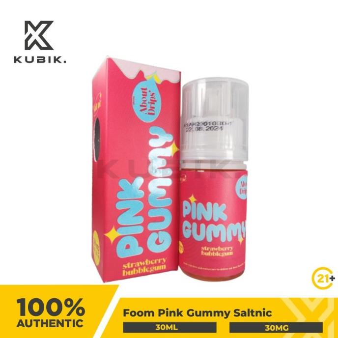 Jual (:(:(:(] Liquid Foom Pink Gummy Strawberry Gum Salt Nic 30ML ...
