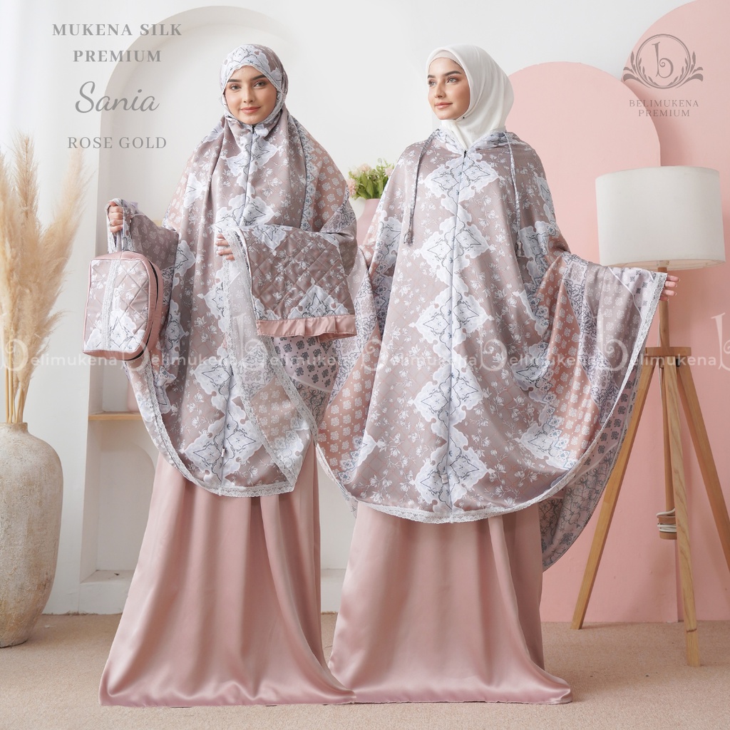 Jual BELIMUKENA PREMIUM - Mukena Silk Premium 2in1 Sania Set Sajadah | Shopee Indonesia
