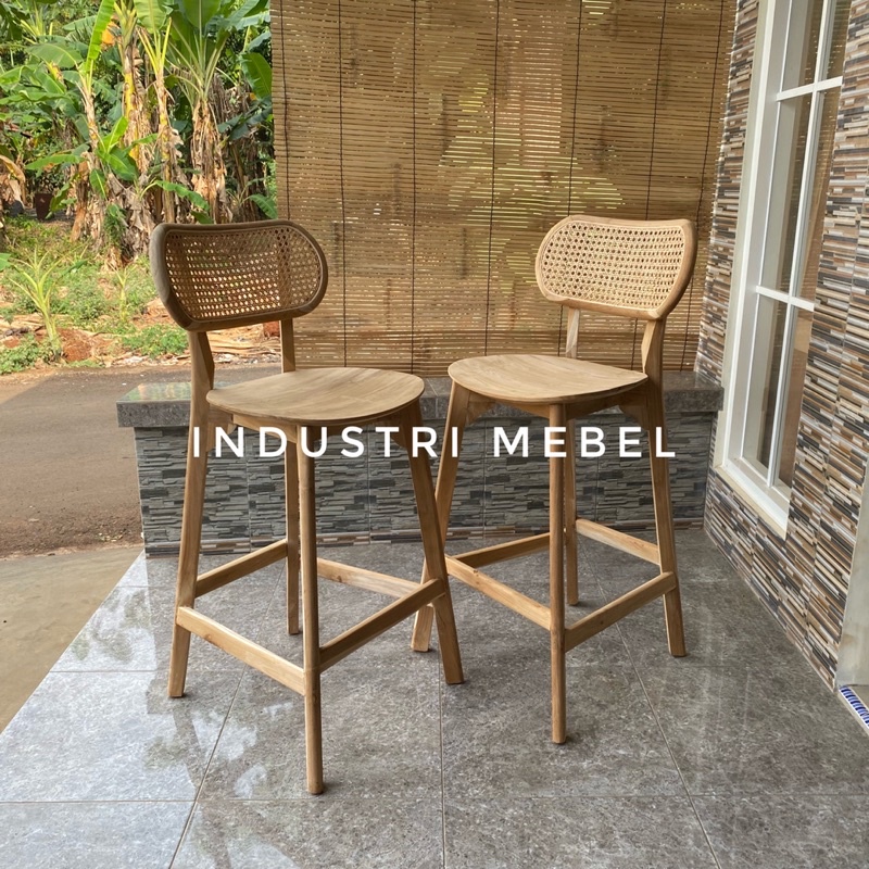 Jual Kursi Bar Kacang Model Terbaru Rotan - Kursi Cafe Resto Model Bar Scandinavian Harga Murah ...