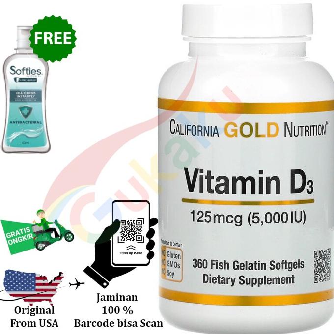 Jual California Gold Vitamin D3 5000iu 360 Tablet | Shopee Indonesia