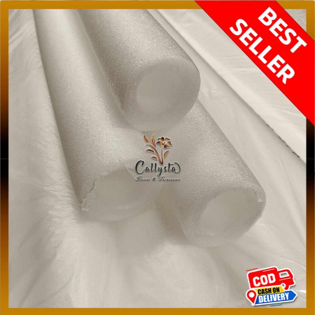 Jual Foam Busa warna putih Bulat 2 meter Foam Busa Elastis untuk bunga ...
