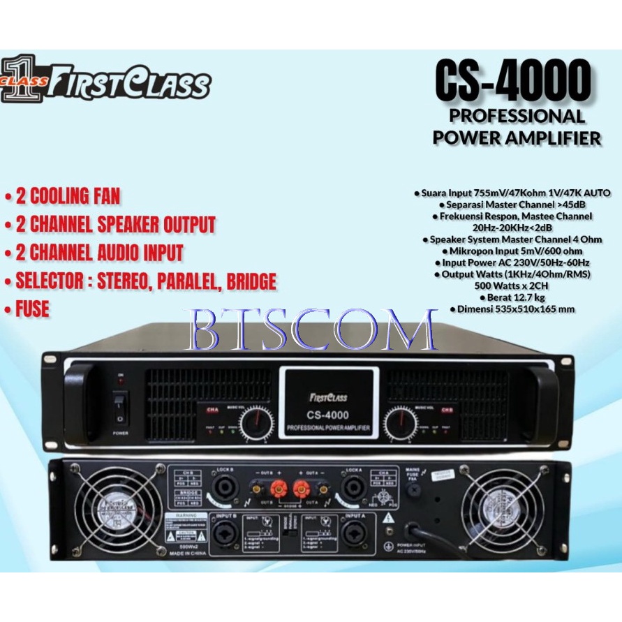 Jual POWER AMPLIFIER FIRSTCLASS CS 4000 CS4000 FIRST CLASS ORIGINAL ...