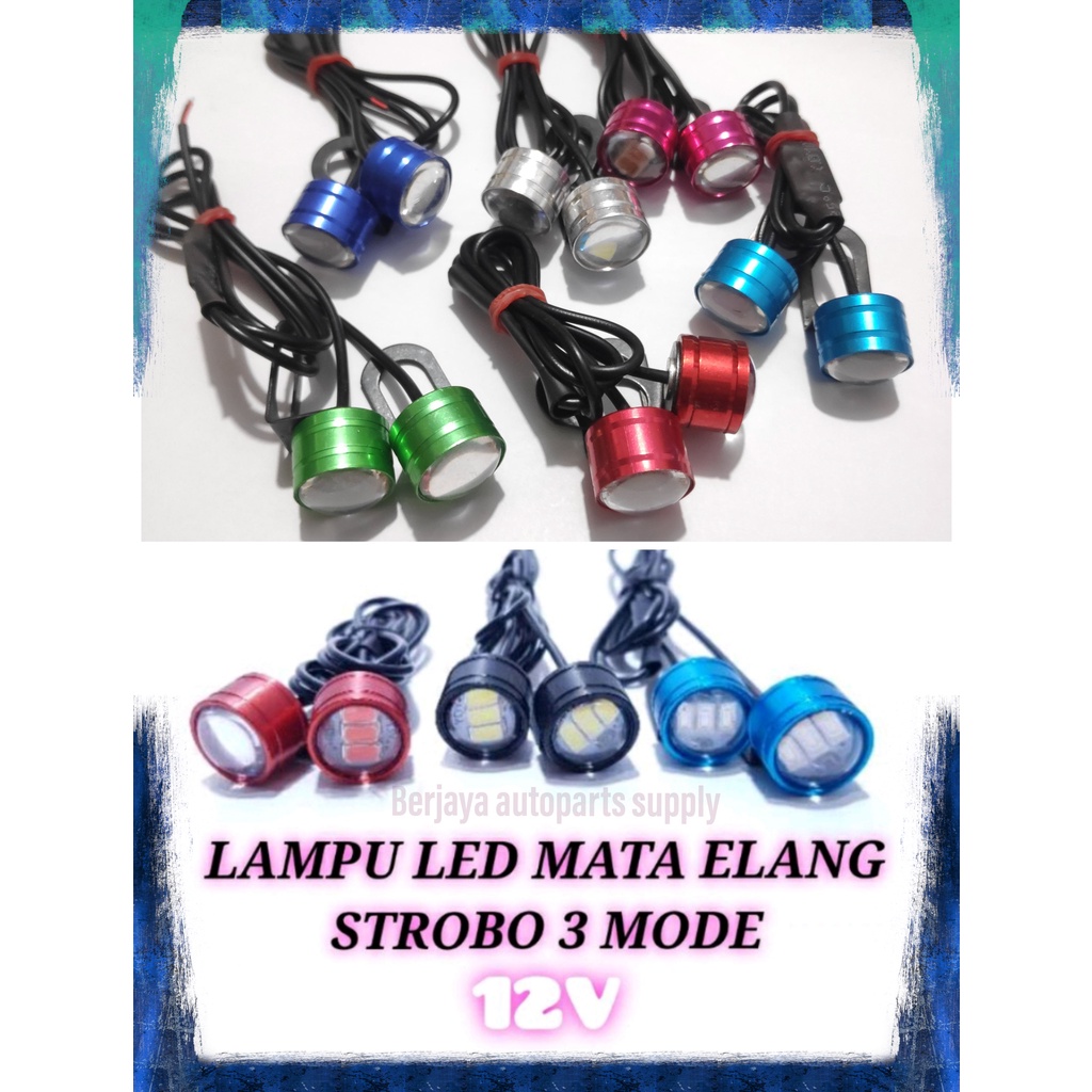 Jual Lampu Mata Elang Flash 3 Mode Panoramic 12V Plus Breket Sepasang 1SET MOTOR MOBIL | Shopee ...