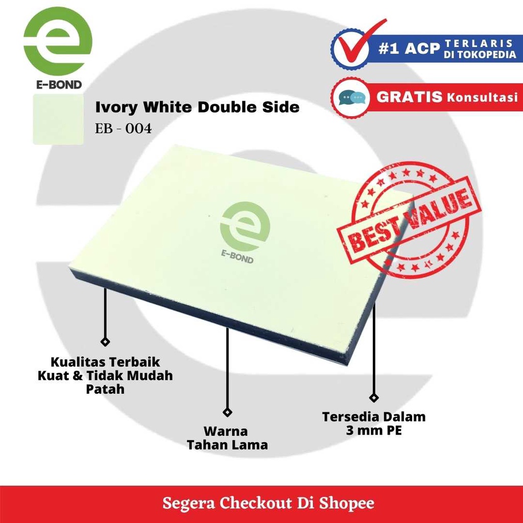 Jual ACP Ebond - Alumunium Composite Panel 3mm Ivory White Double Side ...