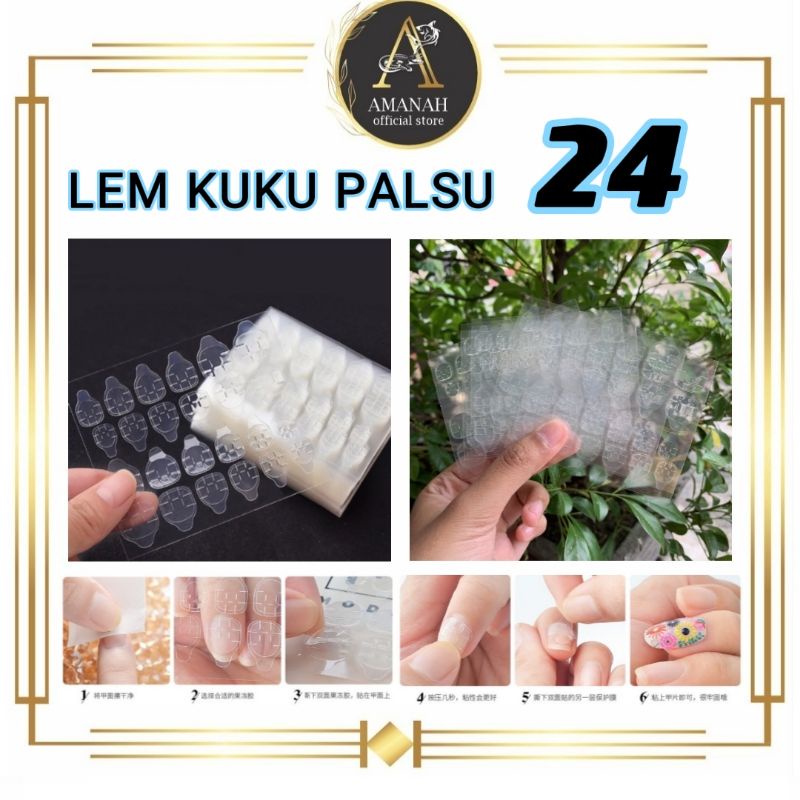 Jual Lem Jelly Kuku Palsu isi 24 Pcs / Gel Nail Double Tape High ...