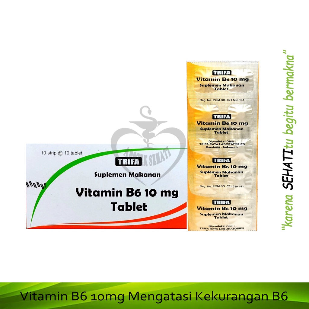 Jual Vitamin B6 10Mg Suplemen Kesehatan Perkembangan Saraf Otak ...