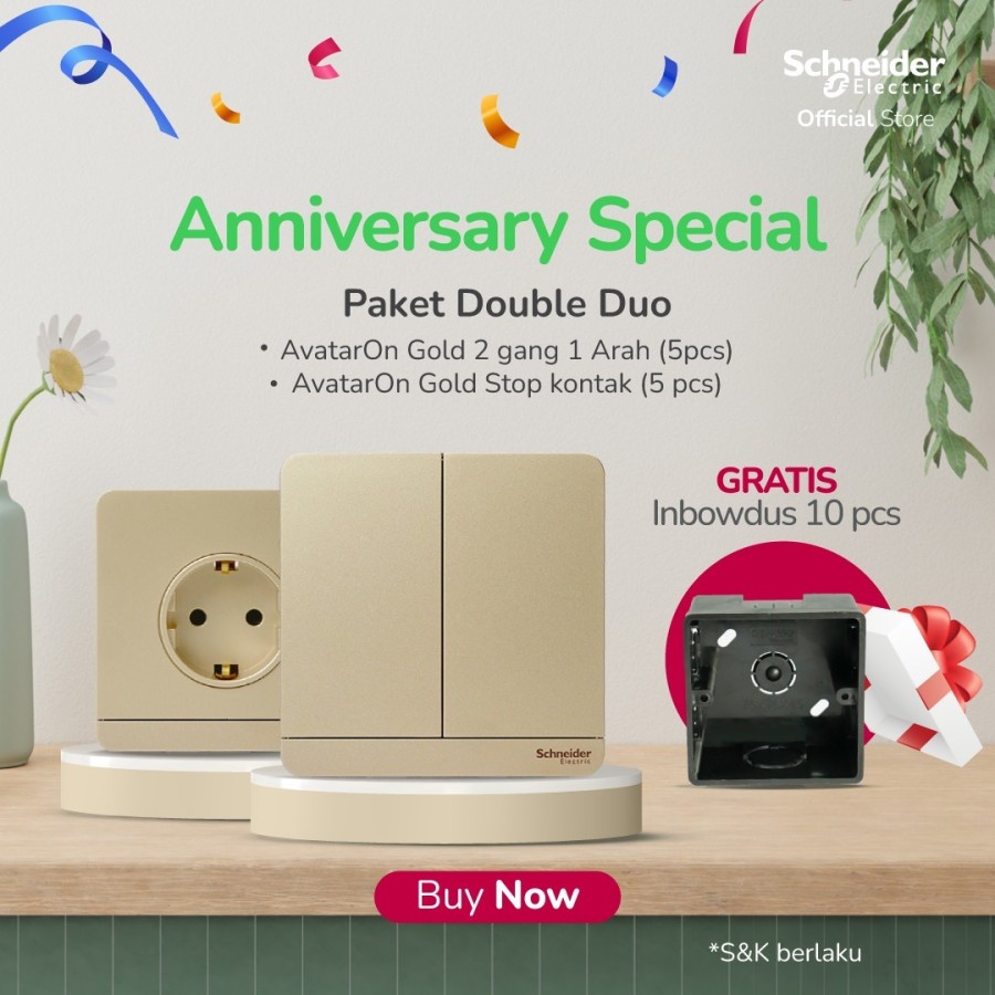Jual Bundle AvatarOn Saklar 2G 1A WG+Stop Kontak WG(Free Inbow 10pcs ...