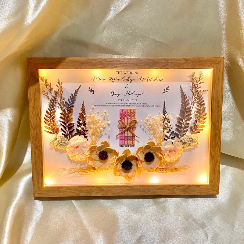 Jual bingkai mahar rustic | mahar pernikahan | bingkai mahar acrylic ...