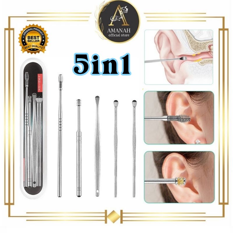 Jual Alat Korek Kuping Telinga Pembersih Kotoran Ear Wax Stainless ...