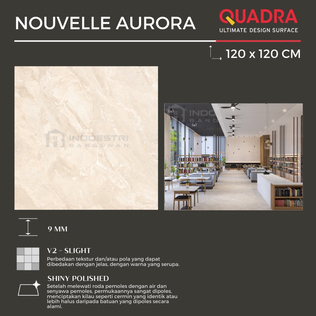 Jual Granit Quadra Nouvelle Aurora 120 x 120cm (1 dus / 2,88m2) Shiny ...