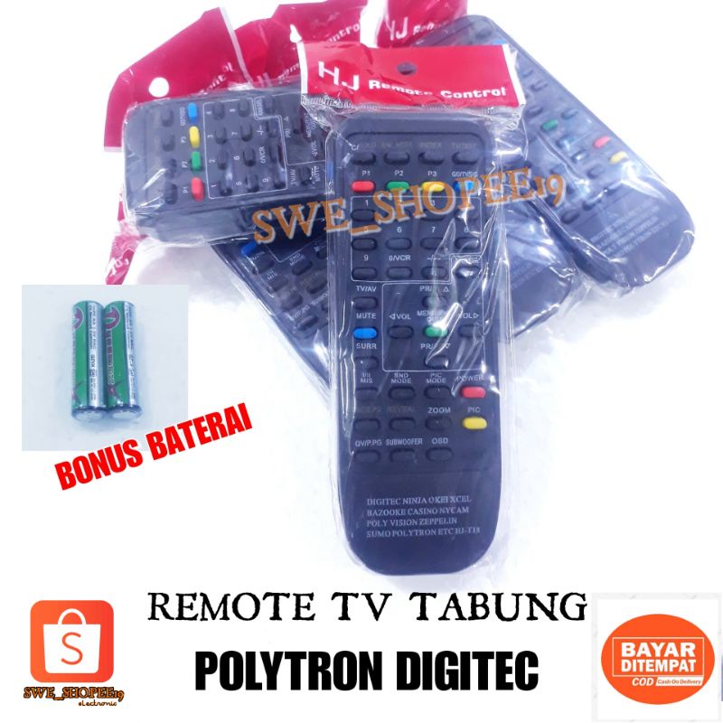 Jual REMOTE TV TABUNG MULTI POLYTRON / REMOTE TV TABUNG DIGITEC SUMO ...