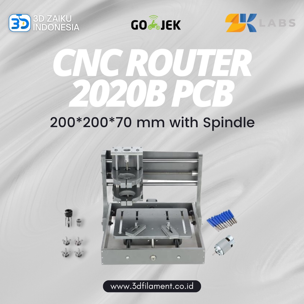 Jual CNC Router 2020B PCB Milling 200*200*70 mm with Spindle | Shopee ...