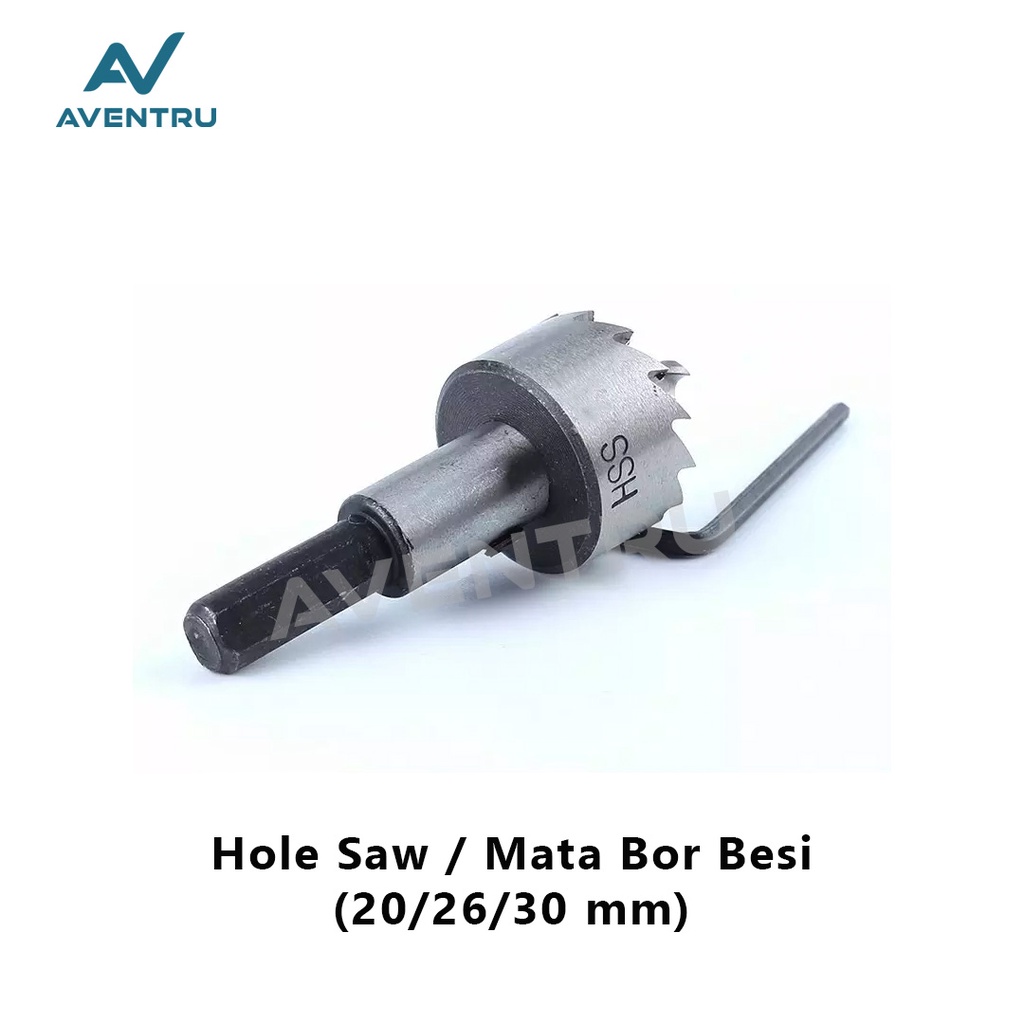 Jual Hole Saw Mata Bor Besi HSS High Speed Steel 20mm 26mm 30mm ...
