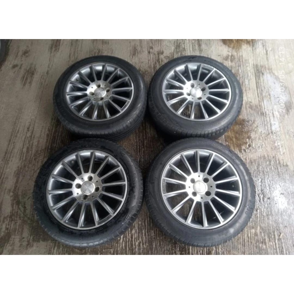Jual velg mobiil bekas hsr amg ring 15x6,5 pcd 4x100 seken murah ban 185 55 r15 kondisi bagus ...