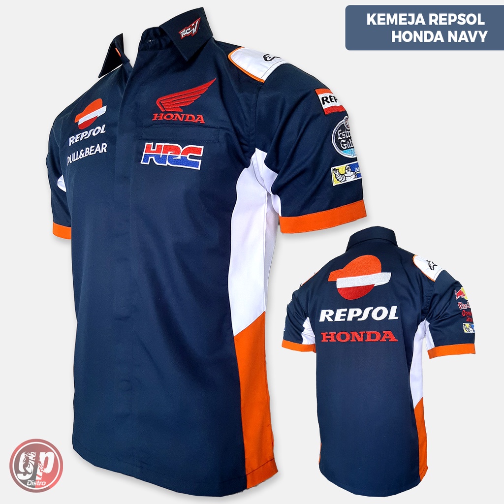 Jual Kemeja Seragam Motogp Repsol Honda Team 2022 Navy | Shopee Indonesia
