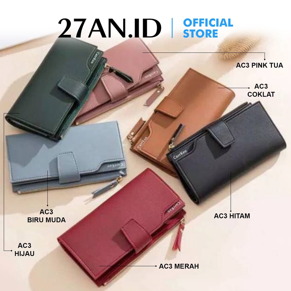 Jual ( 27AN.ID ) COD DOMPET PANJANG WANITA AC3 / W003 DOMPET LIPAT PENDEK MULTIFUNGSI DOMPET ...
